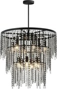 Toolight Toolight, stropní křišťálové svítidlo APP1314-CP Black, černá, OSW-07988