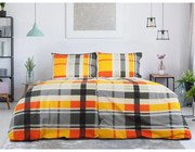 Oranžové krepové povlečení na jednolůžko 140x200 cm Orabge Kube – B.E.S.