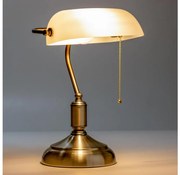 Brilagi - Stolní lampa BANK OFFICE 1xE27/60W/230V mosaz/bílá L352-BI/MOS