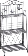 Outsunny 3-vrstvý skládací stojan na květiny pro venkovní použití jako balkon, terasa nebo zahrada, kovový květinový stojan, žebřík na květiny, stříbr