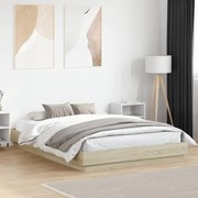 Rám postele s LED osvětlením dub sonoma 160 x 200 cm 3209781