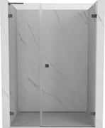 Mexen Lunar-B, L Otočné pravé sprchové dveře 115 cm, 8mm čiré sklo, grafitový profil, 832SL-115-050-95-00-P