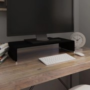 TV stolek / podstavec na monitor sklo černý 60x25x11 cm 244135