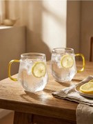Sinsay - Skleněné hrnky s geometrickým dnem 2 pack - clear