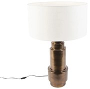 Stolní lampa v Art Deco stylu s stínítkem bílým 50 cm - Bruut