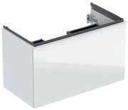 Geberit Acanto - Umyvadlová skříňka, 89x54x48 cm, 2 zásuvky, sklo/bílá 503.005.01.2