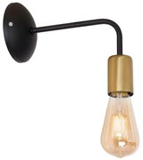 Luminex Nástěnná lampa BRENDA 1xE27/60W/230V černá/zlatá LU1059