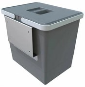 Vestavný odpadkový koš na dvířka 15 l, šedá