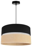 Závěsné svítidlo Juta, 1x jutové/černé textilní stínítko, (fi 40cm), b