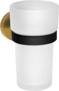 Sapho Sapho, LARISSA sklenice, mléčné sklo, černá/zlato mat, WS004BG