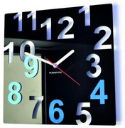 Nástěnné hodiny Quartz, nalepovací dekorace, 3D zrcadlové nálepky Xmomo FL-z7-RAL9005-5015 HEU-