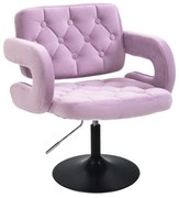 LuxuryForm DESIGN Otočná židle ADRIA VELUR na černém talíři - levandule