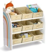 Zeller Present Dětský regál, organizér na hračky s 9 látkovými boxy, RAINBOW