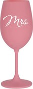 MRS. - růžová sklenice na víno 350 ml