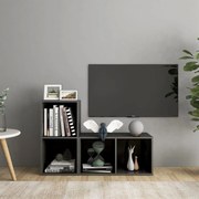 TV skříňky 2 ks šedé vysoký lesk 72x35x36,5 cm kompozitní dřevo