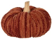 Tmavě cihlová látková dekorace dýně Pumpkin L - Ø 15*12 cm
