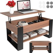 Konferenční stolek Ruhhy 92 x 51 cm se zvedací deskou, úložným prostorem a policí