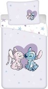 Jerry Fabrics Bavlněné povlečení 140x200 Lilo and Stitch Heart heather povlak na polštář 70x90 JF 24