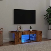 TV stolek s LED old wood 90 x 39 x 30 cm kompozitní dřevo