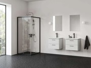 Ravak Blix II - Sprchový kout NBLRV2, 80x80 cm, černá/čiré sklo 1LM40300Z1