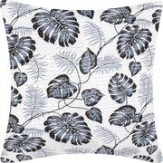 Krepový povlak na polštář Monstera - šedomodrý Velikost: 40 x 40