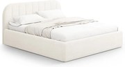 Slonovinová čalouněná dvoulůžková postel s úložným prostorem s roštem 140x200 cm Juno – Windsor &amp; Co Sofas