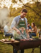 Zástěra kuchyňská, Steak Menu, zelená