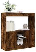 Skříň highboard kouřový dub 92 x 33 x 100 cm kompozitní dřevo