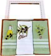 Utěrky na nádobí vaflové Olive 3ks 40x60cm TiaHome