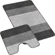 Bellatex koupelnové předložky SADA BANY 60x100 + 60x50 cm s výkrojem Trojúhelník Šedá