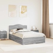 Rám postele s čelo Šedá Sonoma 135 x 190 cm Kompozitní dřevo 3413207