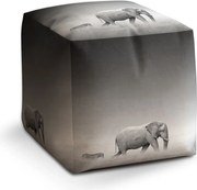 Sablio Taburet Cube Slon a zebra - 50x50x50 cm