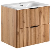 Comad Koupelnová skříňka s keramickým umyvadlem Adel Oak 60 cm - dub wotan