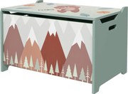 ZONEKIZ box na hračky s víkem, truhla na hračky s roztomilým zvířecím designem, úložný box s víkem, bezpečnostní závěs, rukojeť, do dětského pokoje, …