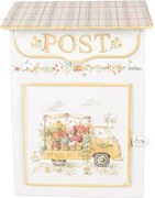 Bílá kovová poštovní schránka The Flower Truck - 23*12*32 cm