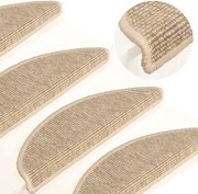 Schodové rohože 15 ks 56 x 17 x 3 cm světle béžové, půlkulaté 326897