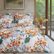 Darymex Bavlněné povlečení 180x200 71483/1 bílá oranžová zelená květy Cottonlove
