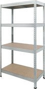 Regál 150x70x30 cm zinkovaný 4-policový, nosnost 80 kg, RIVET