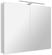 Sapho Greta - Zrcadlová skříňka s LED osvětlením 101x70x14 cm, 2 dvířka, matná bílá GR100-0031