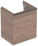 Geberit Smyle Square - Umyvadlová skříňka, 54x43x62 cm, 1 dvířka, panty vlevo, ořech/lávová 500.366.JR.1