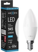 Mexen Nova LED žárovka E14, C37, 9W, Studená - 6500K, 945 lm - L102-E14-0965-01