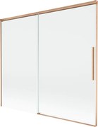 Mexen Rox, 2-křídlová posuvná vanová zástěna 180 x 150 cm, 8mm čiré sklo, měděný matný profil, 8C9-180-001-65-00