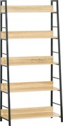 HOMCOM Knihovna 5-úrovňová s kovovým rámem, nosnost 25 kg, 70x35x149,5 cm | Aosom