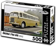 Puzzle retro-auta puzzle bus č. 5 škoda 706 ro (1951) 500 dílků