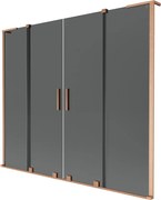 Mexen Velar L Duo, 2-křídlová posuvná vanová zástěna 200 x 150 cm, 8mm šedé sklo, měděná matná, 896-200-003-42-65