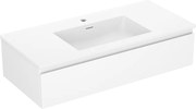Mexen Orio, koupelnová skříňka 100 cm s umyvadlem Otis, 1 zásuvka, bílá matná, 91A10-10023-1-BF01-W18M01
