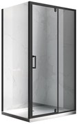 BPS-koupelny Obdélníkový sprchový kout HYD-OK07C 120x90 černá/transparent - bez vaničky
