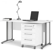 Kancelářský stůl Modulo 150 x 80 cm + kontejner, bílá / šedá