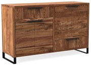 furniture-nabytek.cz - Masivní komoda Sidora z akáciového dřeva, lakovaná, hnědá – 126×45×84 cm