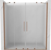 Mexen Velar Duo, posuvné sprchové dveře do otvoru 170 cm, 8mm sklo námraza, měděná matná, 871-170-000-32-65